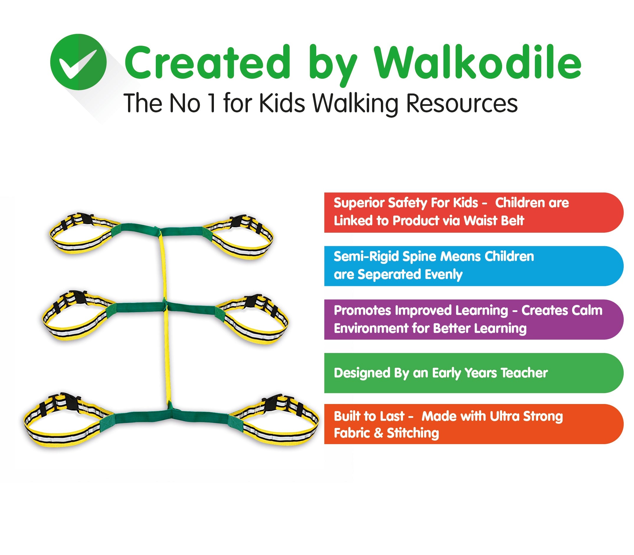Walkodile Safety Web - the fun, safe walking rope for eight children ...